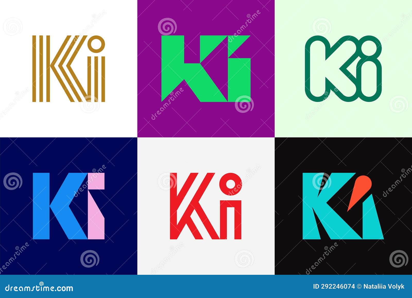 Set of letter KI logos stock illustration. Illustration of idea - 292246074