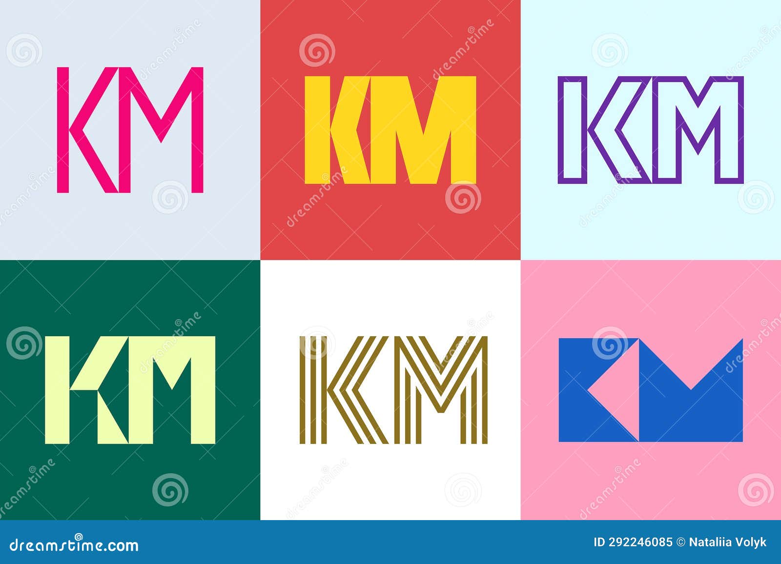 Set of letter KM logos stock vector. Illustration of logos - 292246085