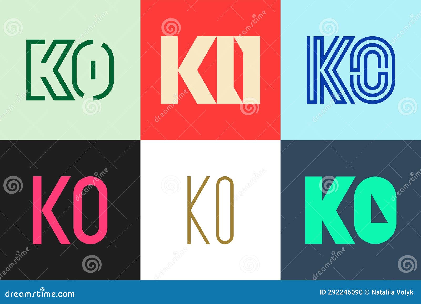 Set of letter KO logos stock illustration. Illustration of identity ...