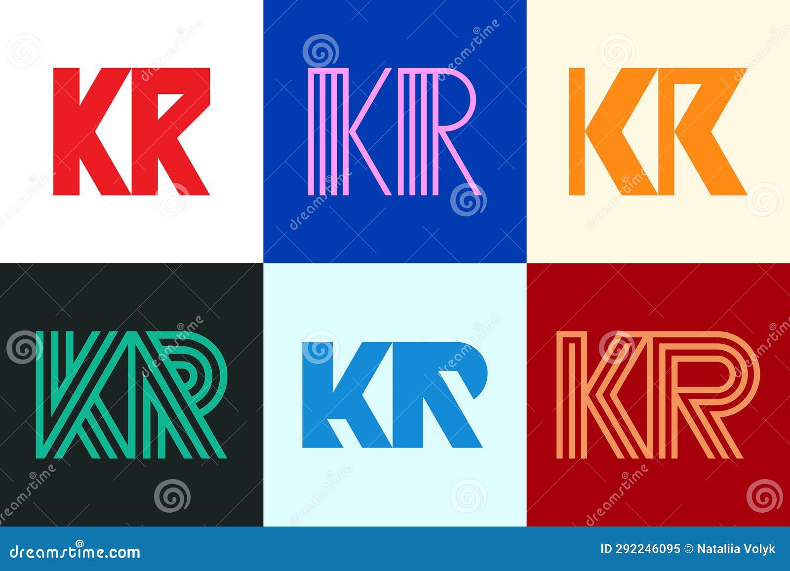 Set of letter KR logos stock vector. Illustration of emblem - 292246095