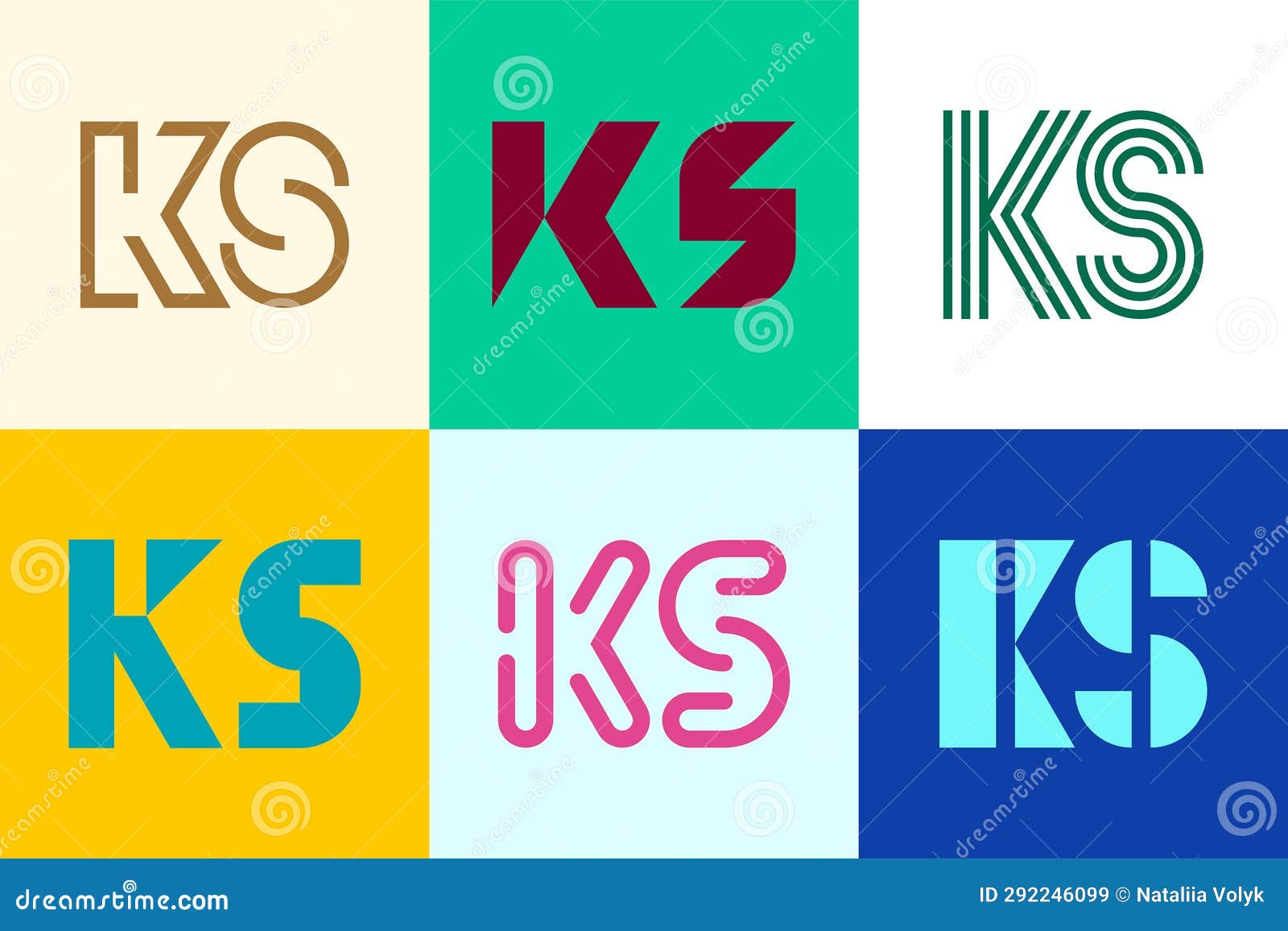 Set of letter KS logos stock illustration. Illustration of design ...