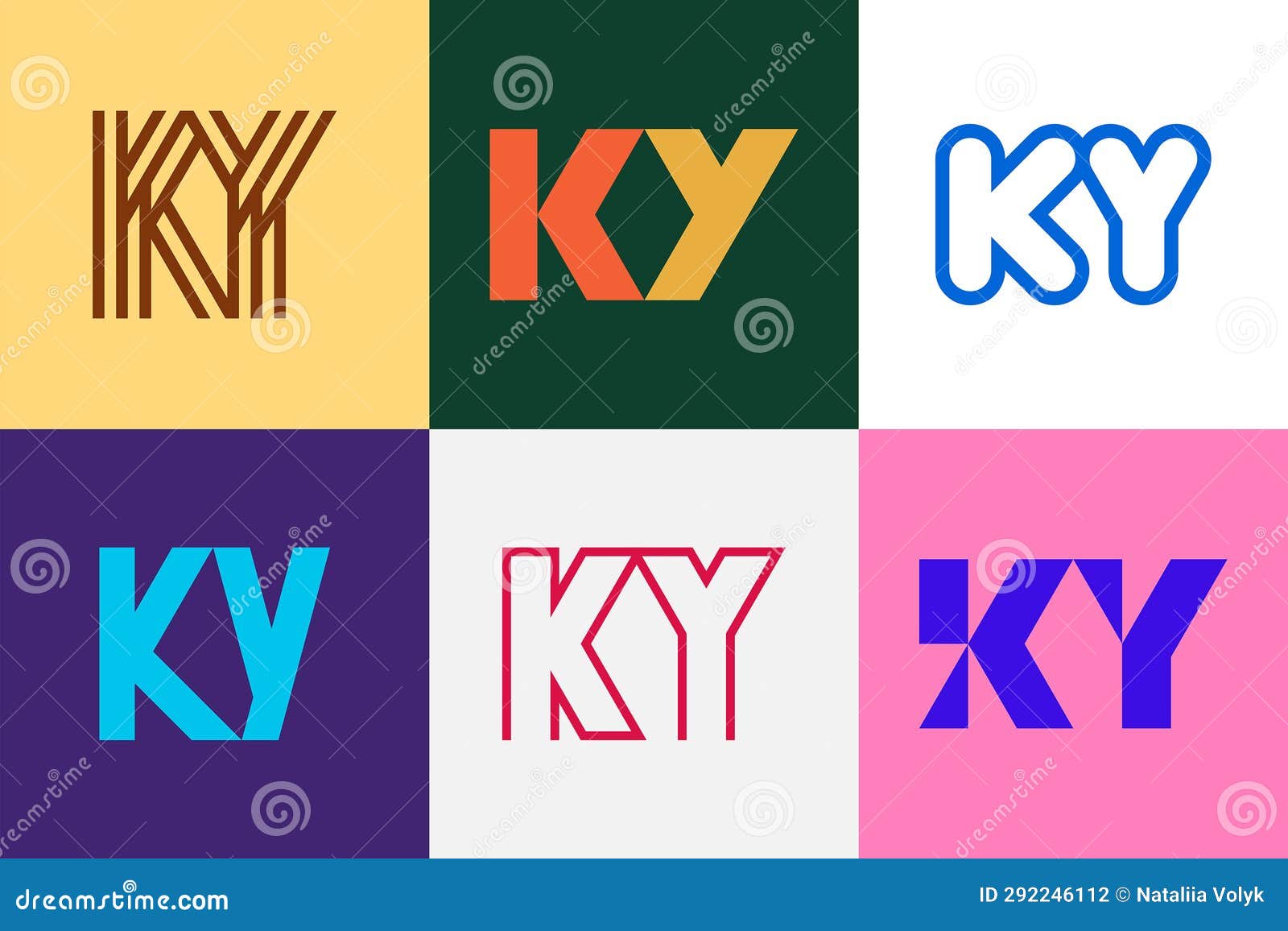 Set of letter KY logos stock vector. Illustration of brand - 292246112