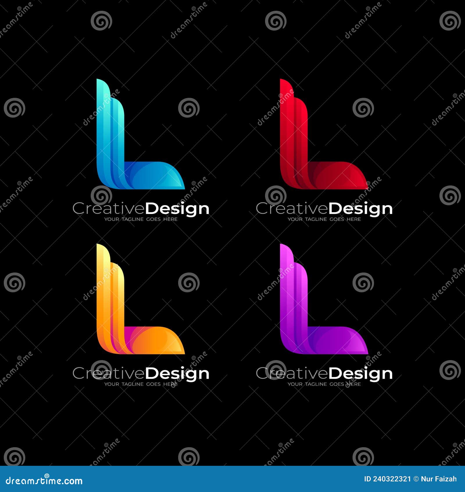 Set Letter L Logo and Colorful Design, Symbol L Stock Vector ...