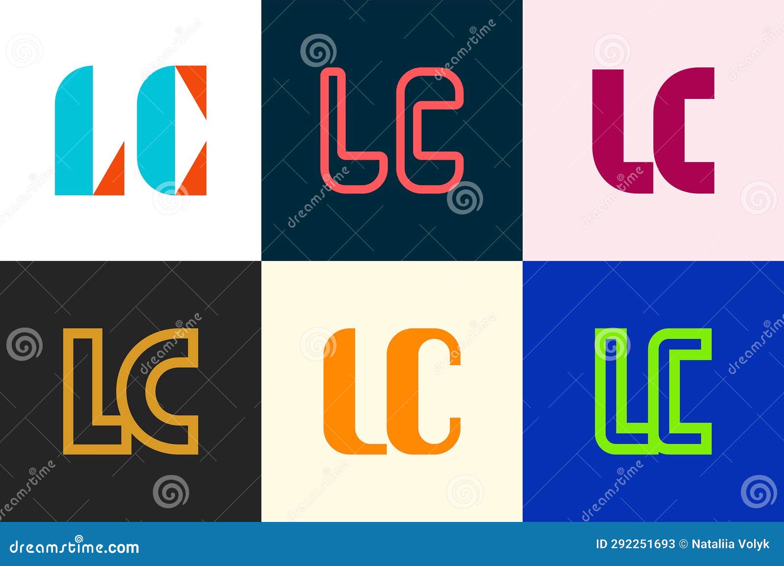 Set of letter LC logos stock vector. Illustration of abstract - 292251693
