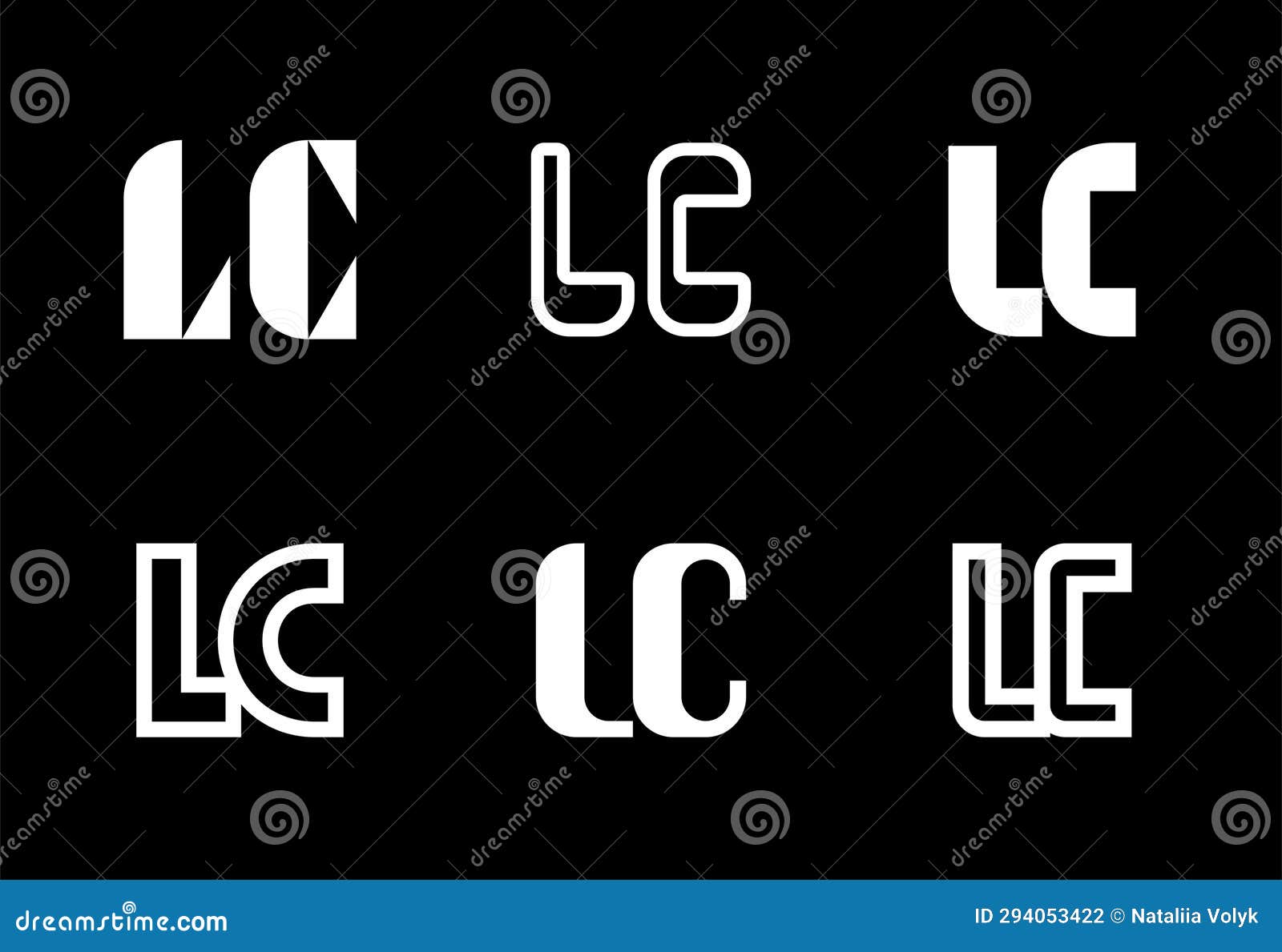 Set of letter LC logos stock vector. Illustration of flow - 294053422