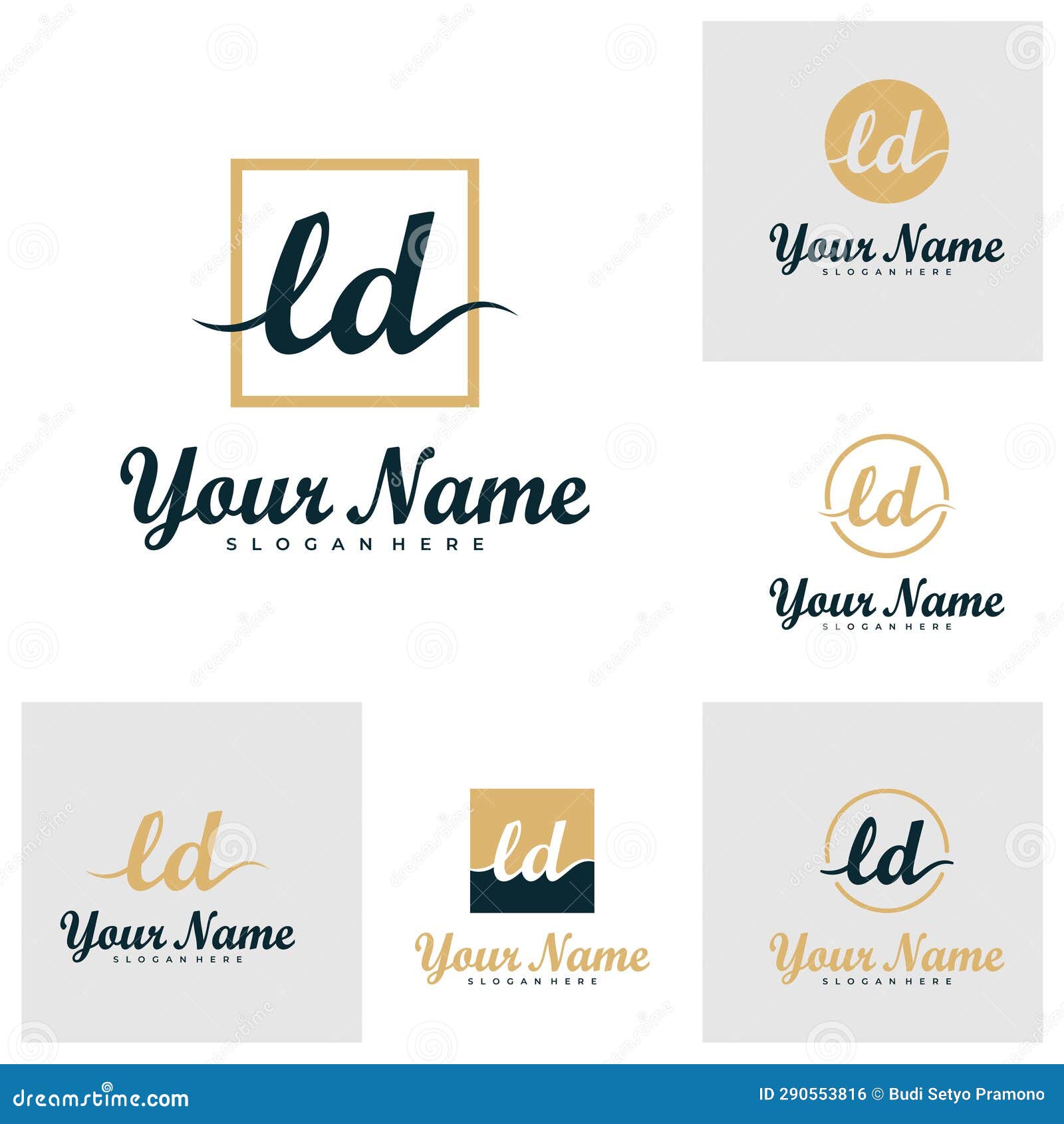 Set of Letter LD Logo Design Vector. Luxury LD Logo Design Template ...
