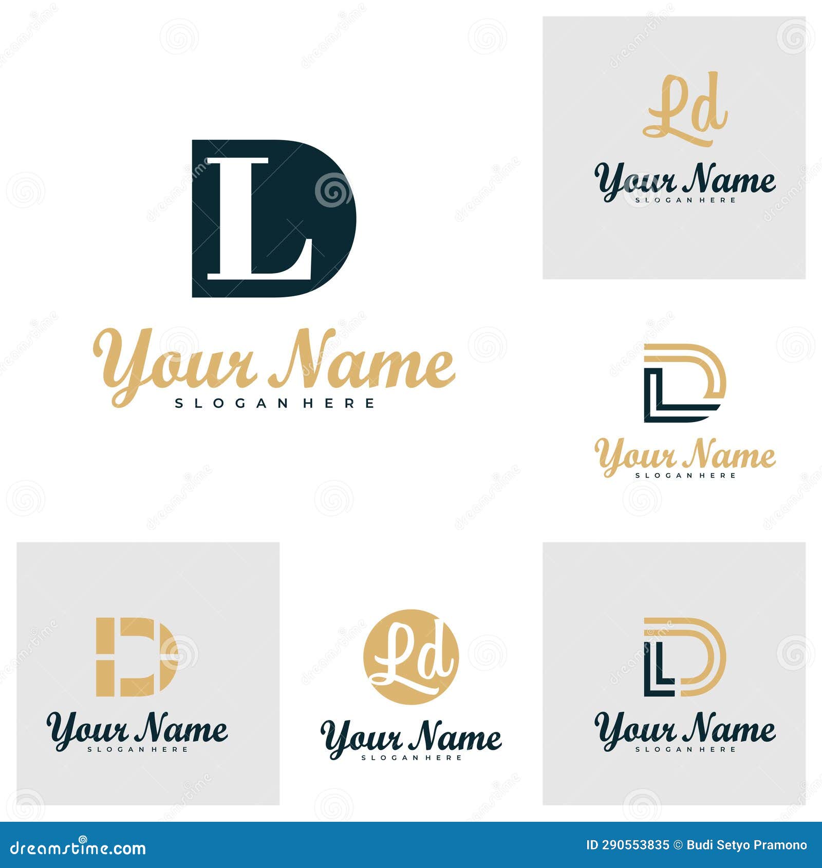 Set of Letter LD Logo Design Vector. Luxury LD Logo Design Template ...