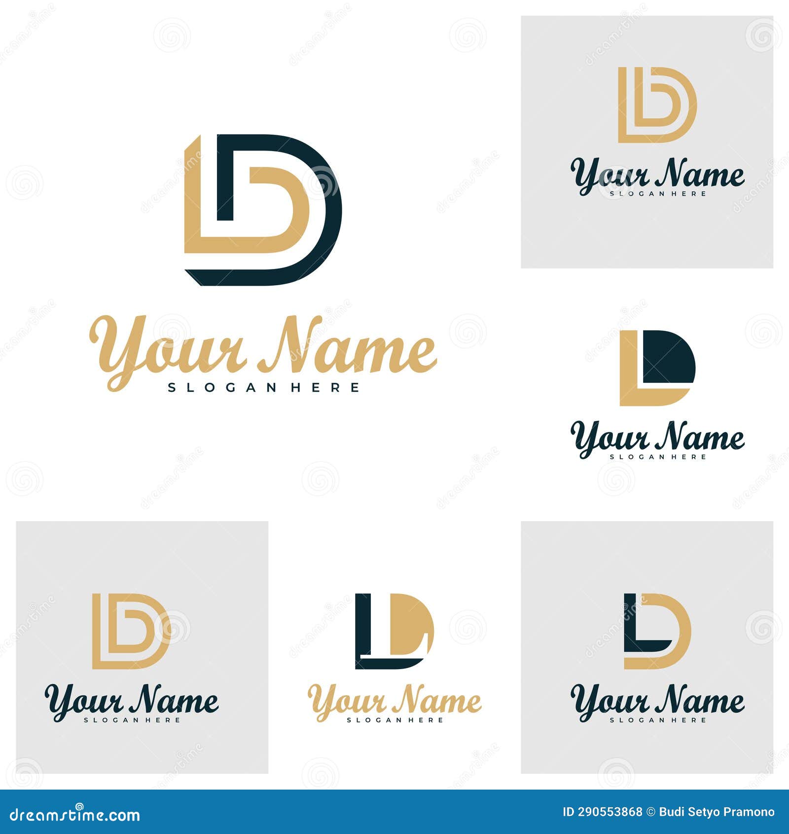 Set of Letter LD Logo Design Vector. Luxury LD Logo Design Template ...