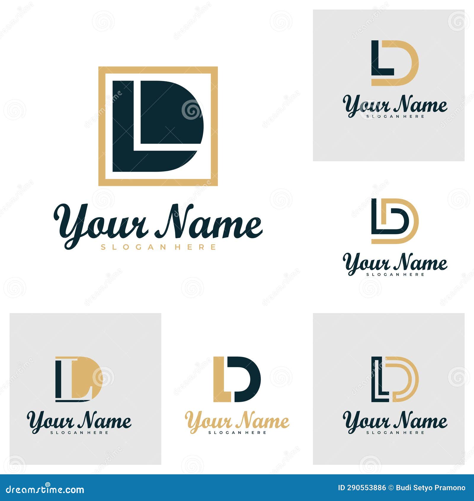 Set of Letter LD Logo Design Vector. Luxury LD Logo Design Template ...