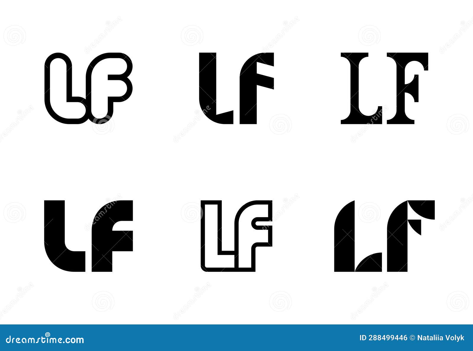 Set of letter LF logos stock vector. Illustration of branding - 288499446