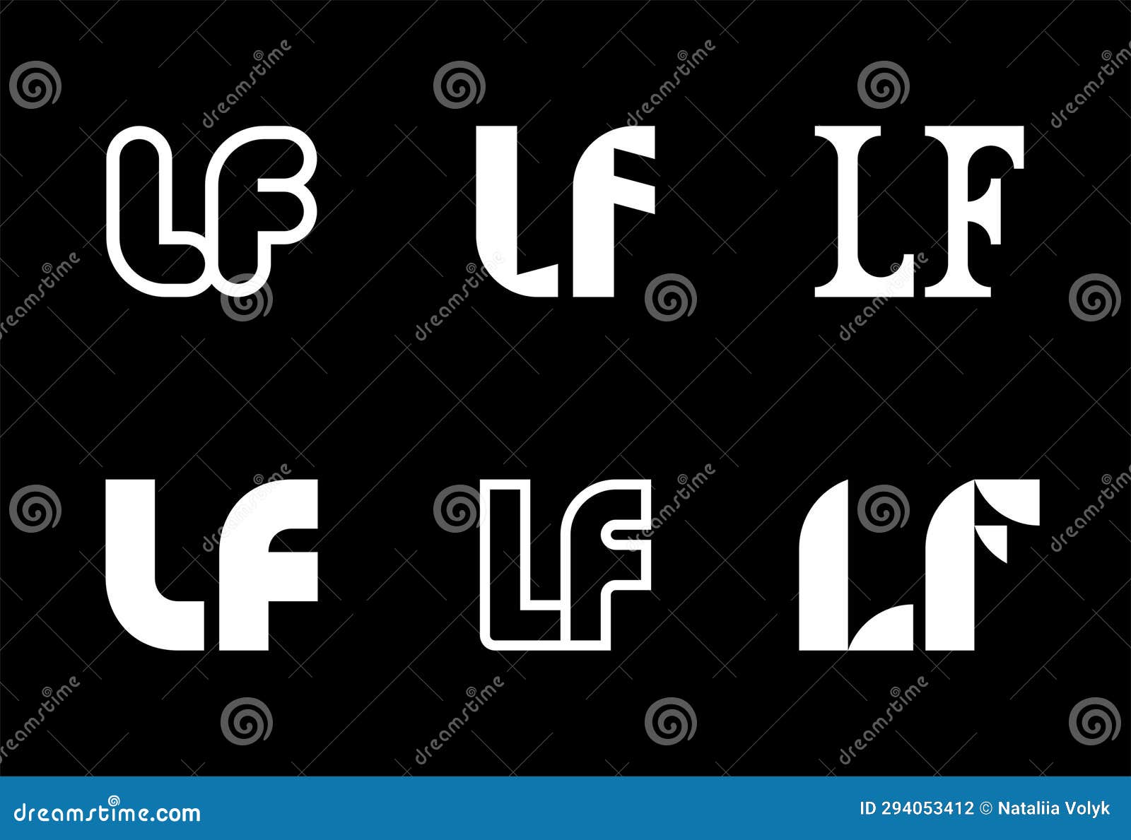 Set of letter LF logos stock vector. Illustration of design - 294053412