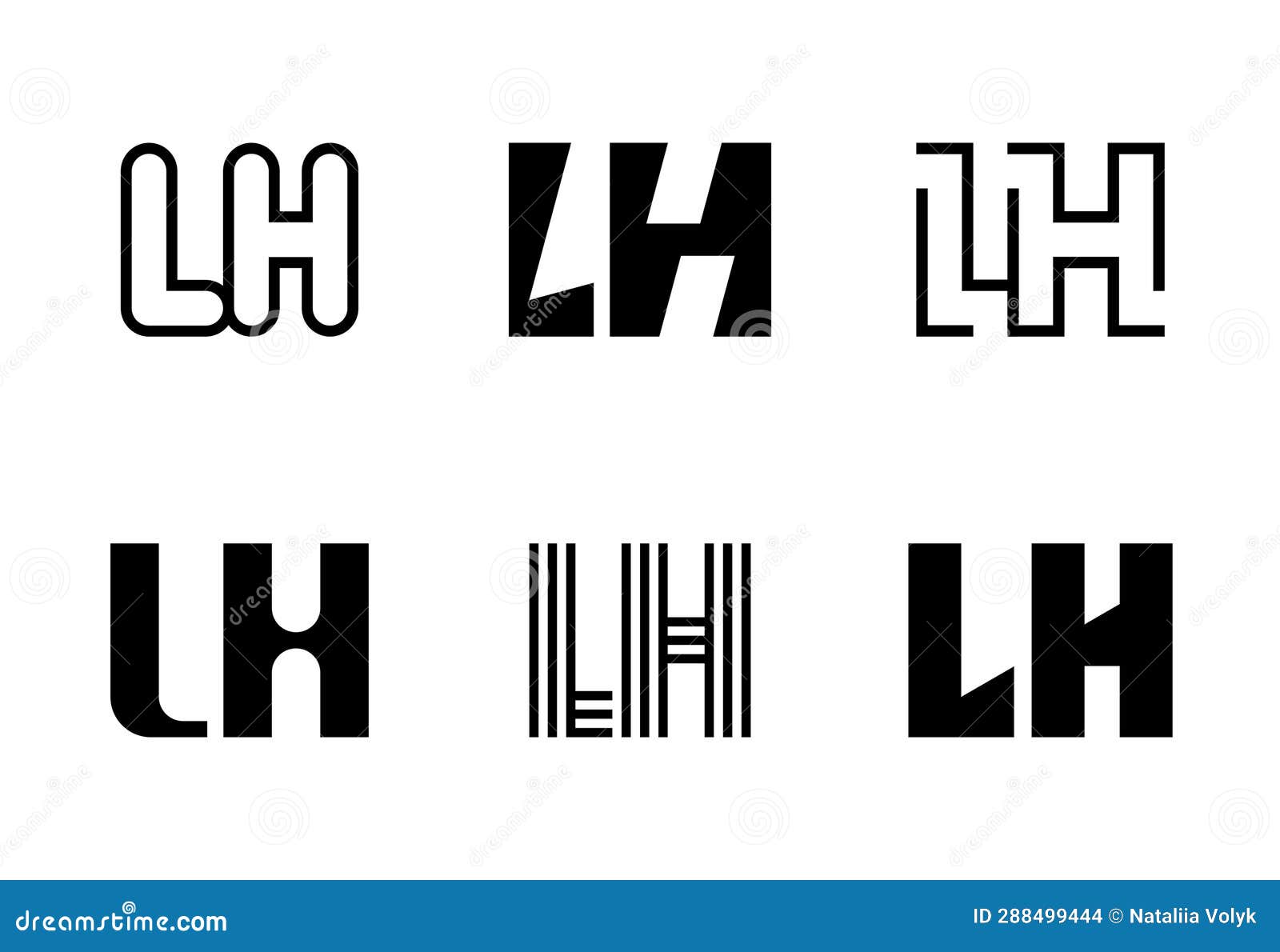 Set of letter LH logos stock illustration. Illustration of design ...
