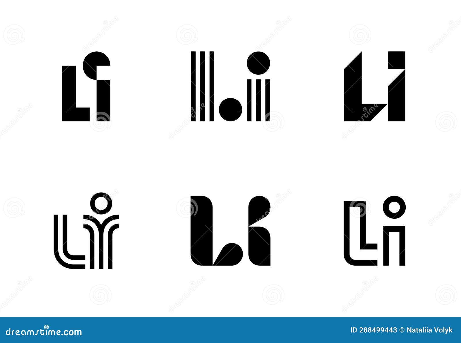 Set of letter LI logos stock illustration. Illustration of arrow ...