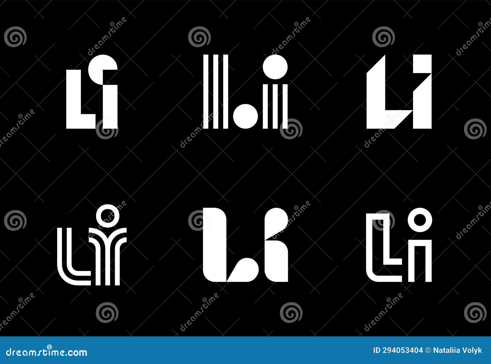 Set of letter LI logos stock vector. Illustration of flowing - 294053404