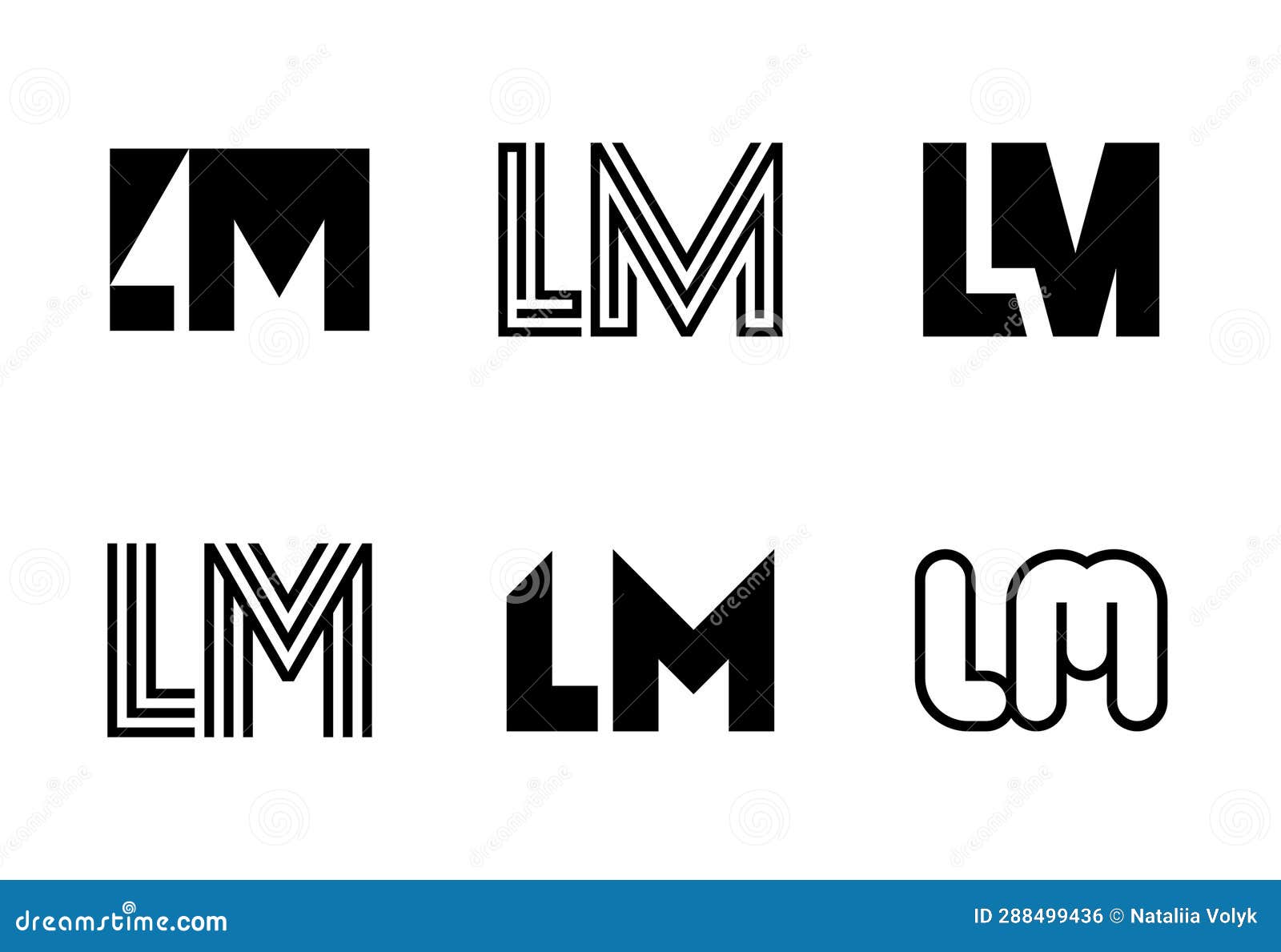 Set of letter LM logos stock vector. Illustration of idea - 288499436