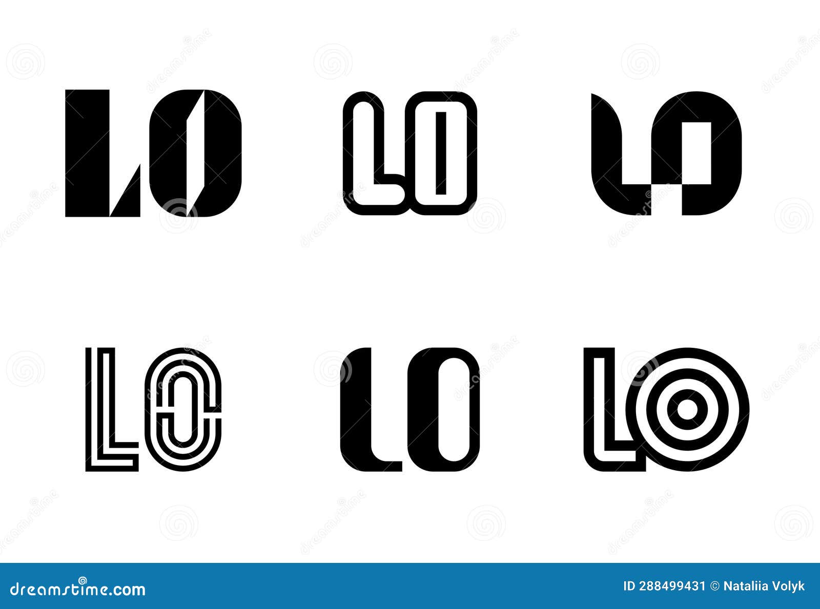 Set of letter LO logos stock vector. Illustration of corporate - 288499431