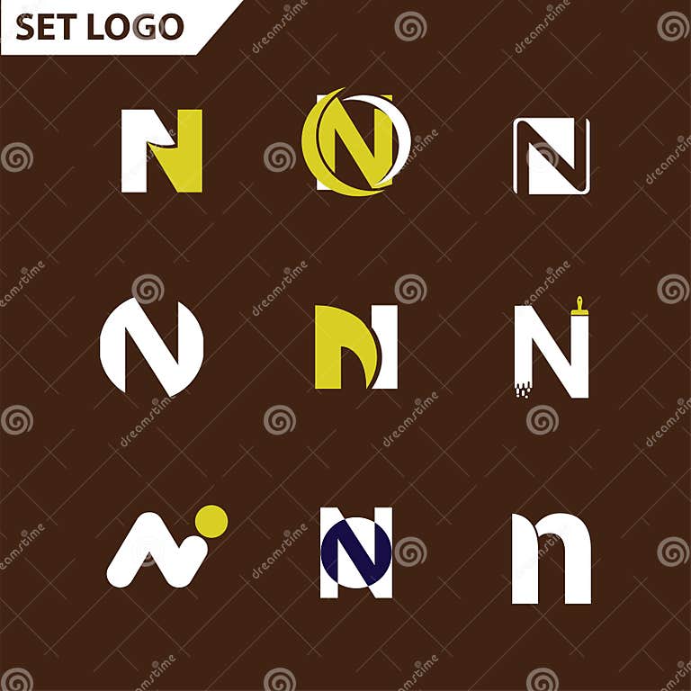 Etter Logo Design Template Elements Collection of Vector Letter N Logo ...