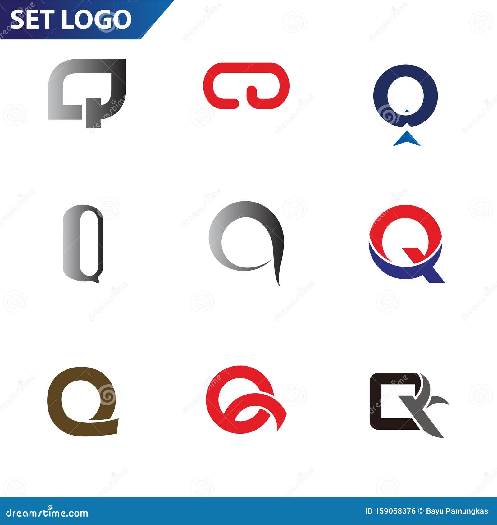 Letter Logo Design Template Elements Collection of Vector Letter Q Logo ...