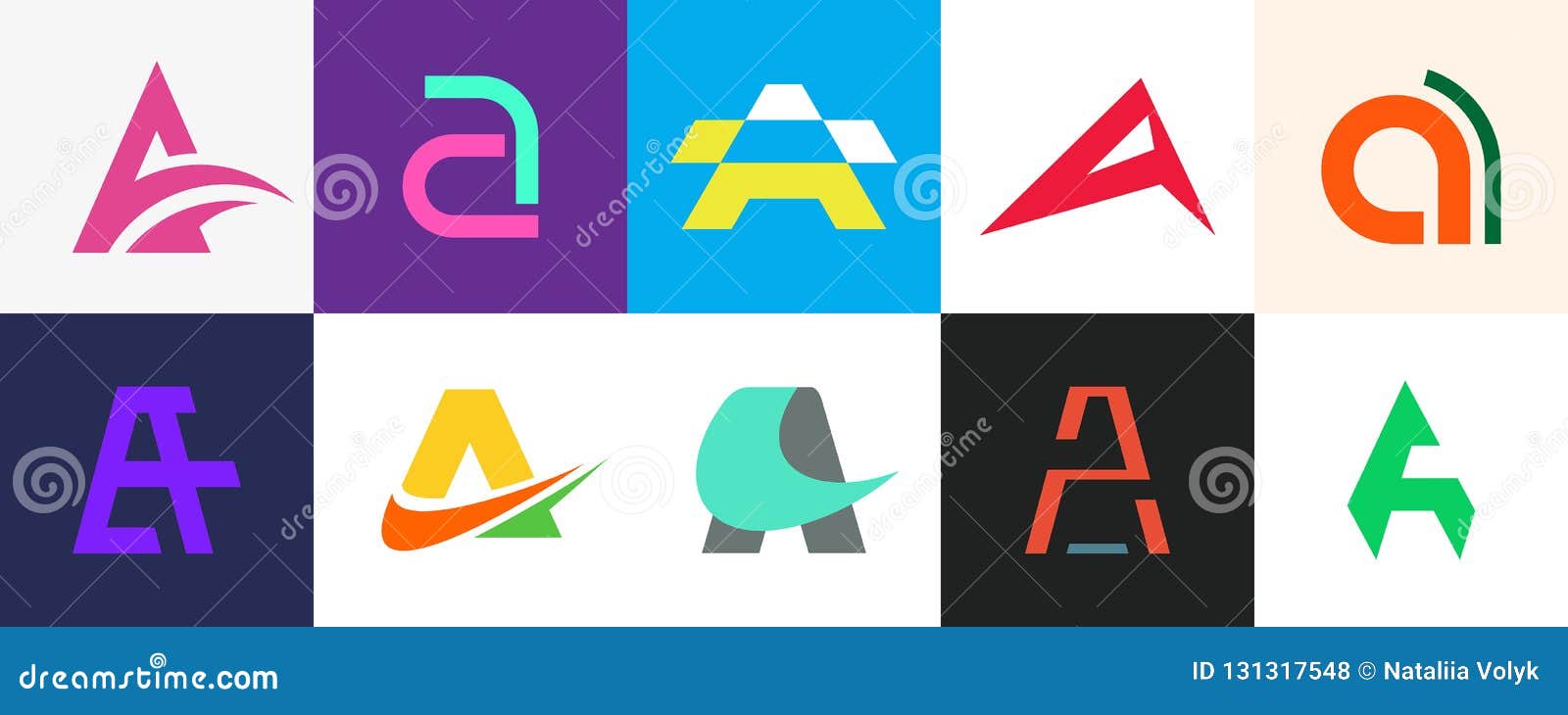 Set of letter a logo stock vector. Illustration of modern - 131317548