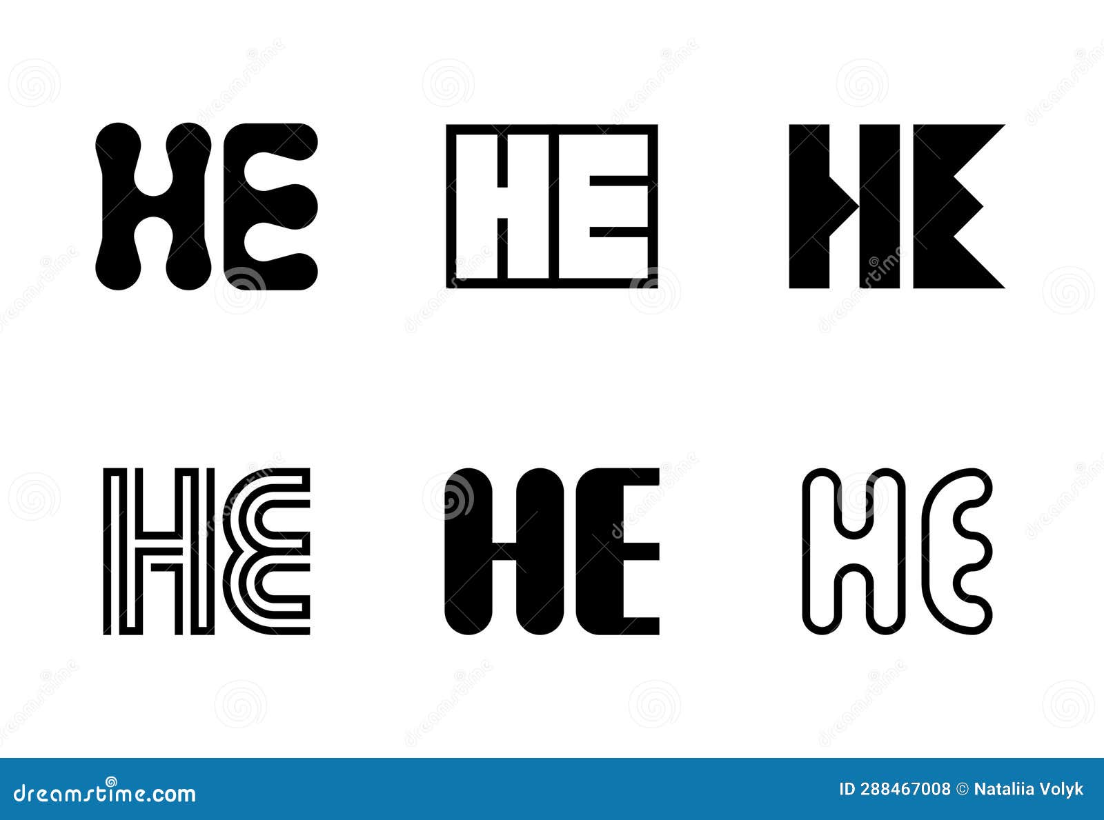 Set of letter he logos stock vector. Illustration of line - 288467008