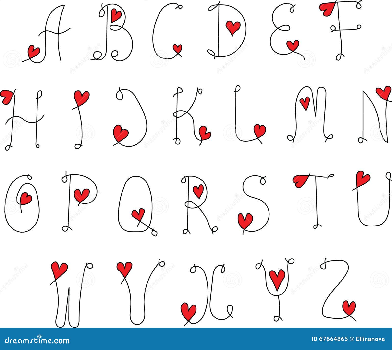 Set of Letter Love Alphabet Stock Vector - Illustration of letter ...