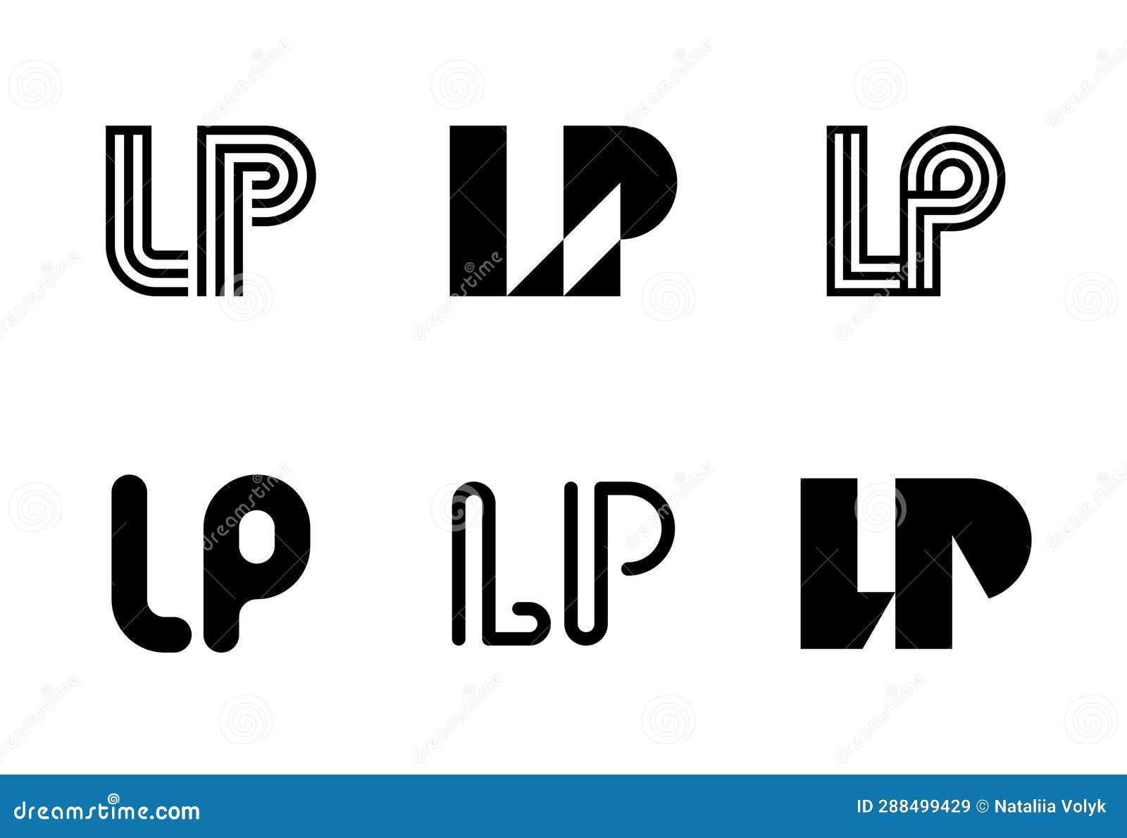 Set of letter LP logos stock illustration. Illustration of brand ...