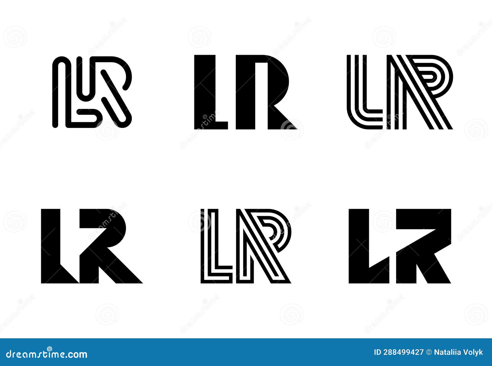 Set of letter LR logos stock vector. Illustration of idea - 288499427