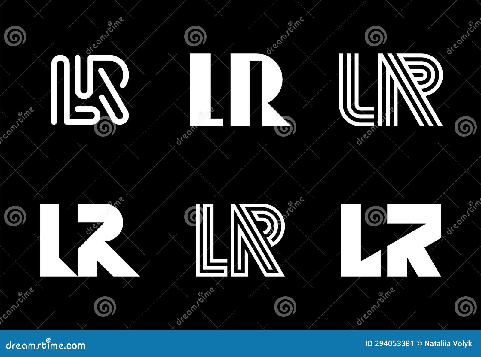 Set of letter LR logos stock vector. Illustration of button - 294053381
