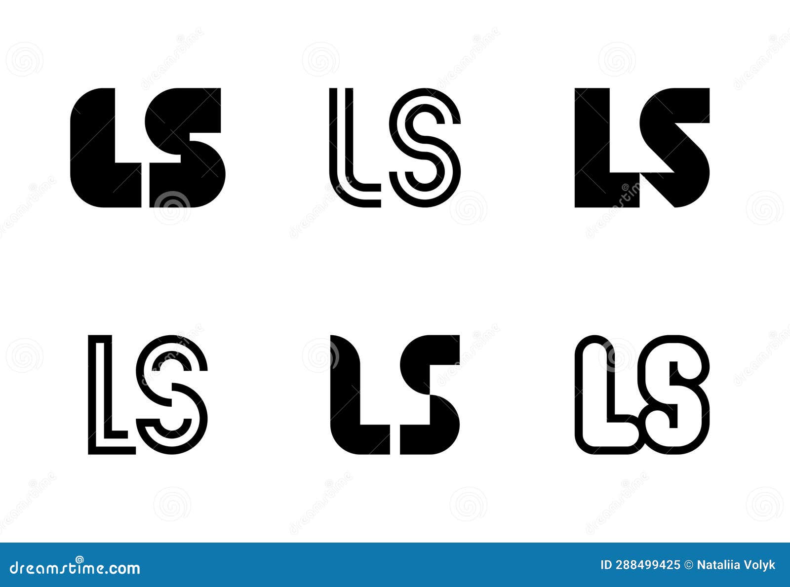 Set of letter LS logos stock illustration. Illustration of curve ...