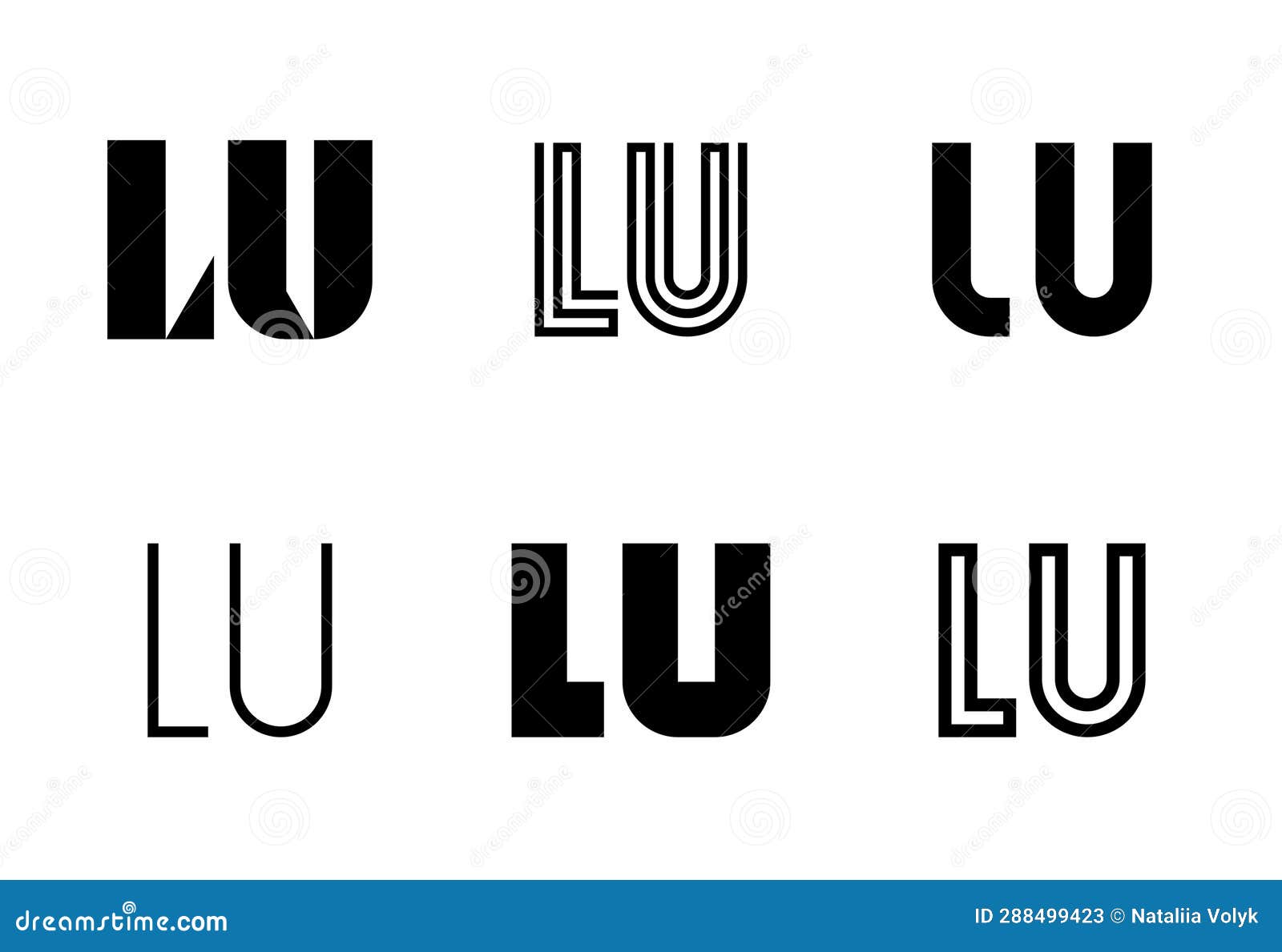Set of letter LU logos stock vector. Illustration of flow - 288499423