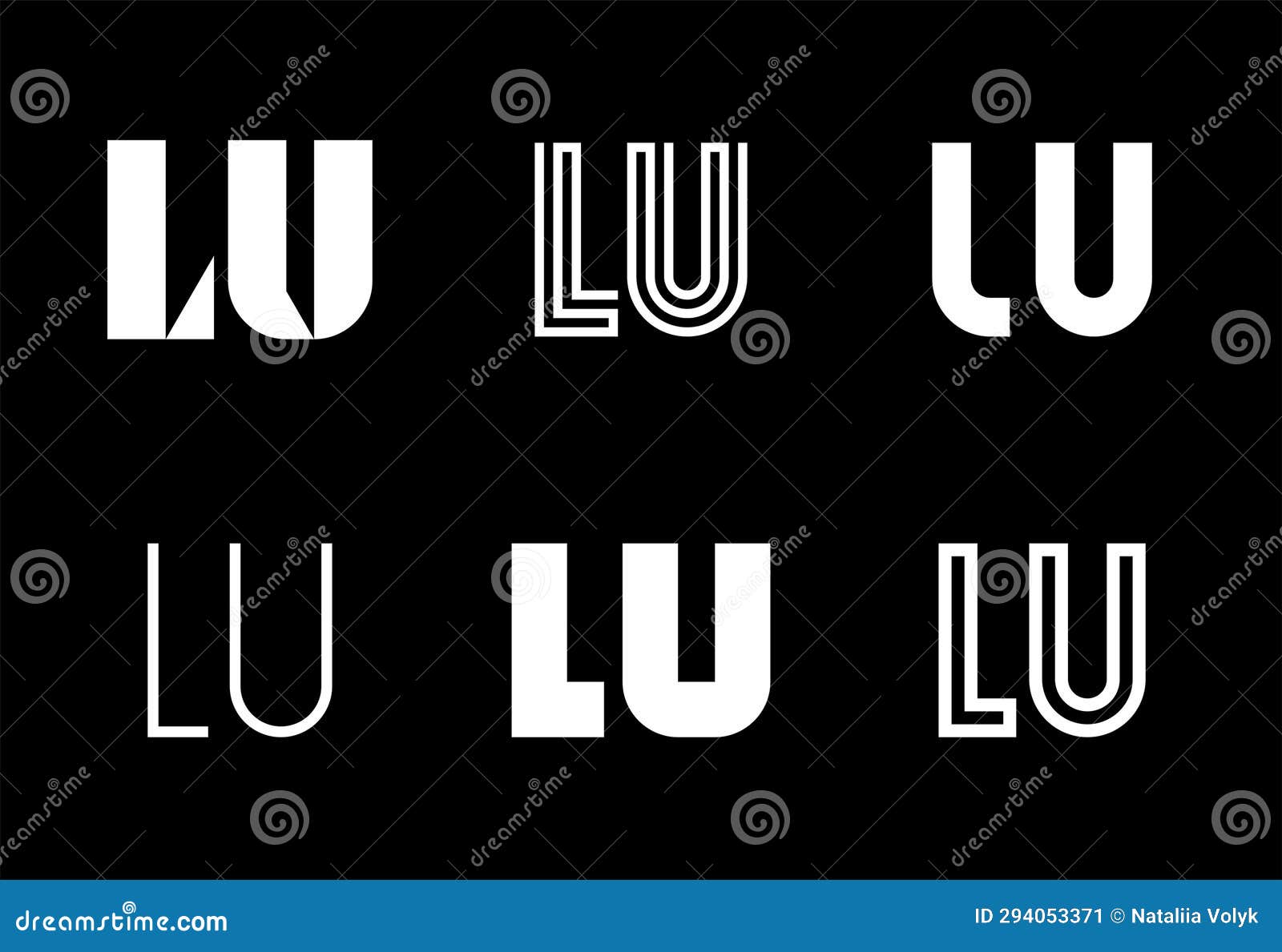 Set of letter LU logos stock vector. Illustration of geometric - 294053371