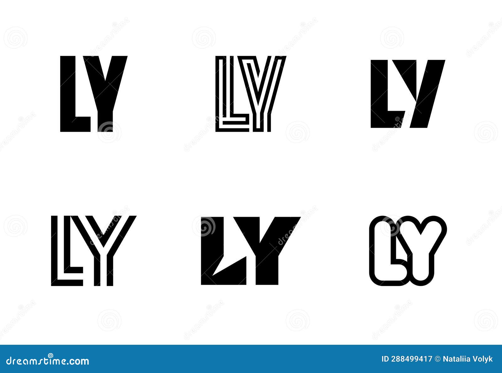 Set of letter LY logos stock vector. Illustration of emblem - 288499417