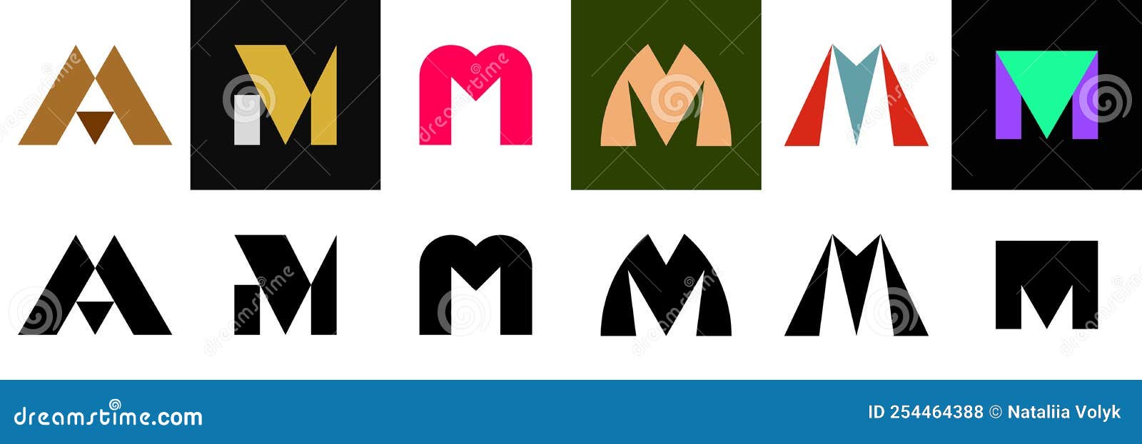 Set of Letter M. Icon Design Stock Vector - Illustration of alphabet ...
