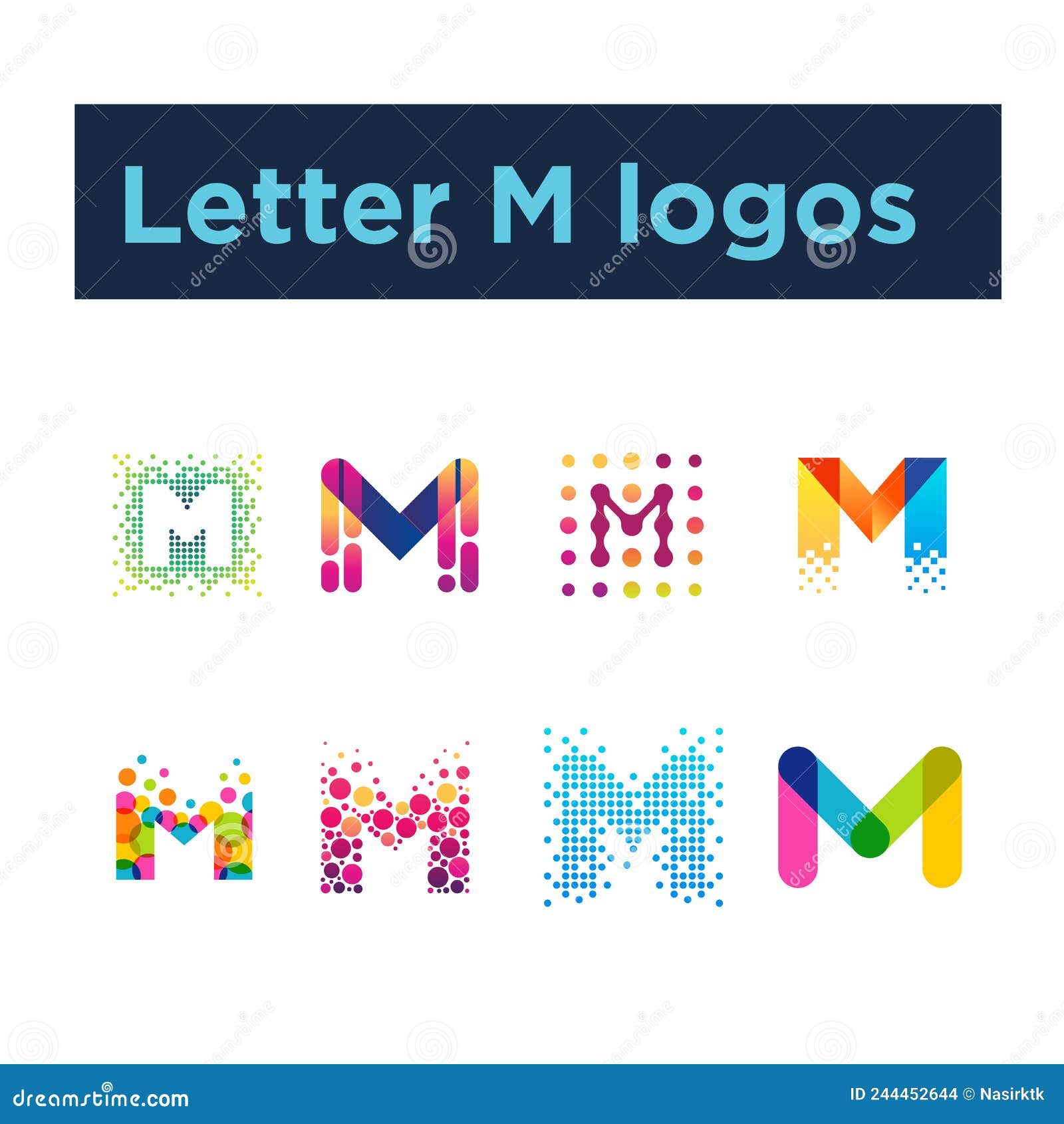 Set of Letter M Logo Design Template Stock Vector - Illustration of ...