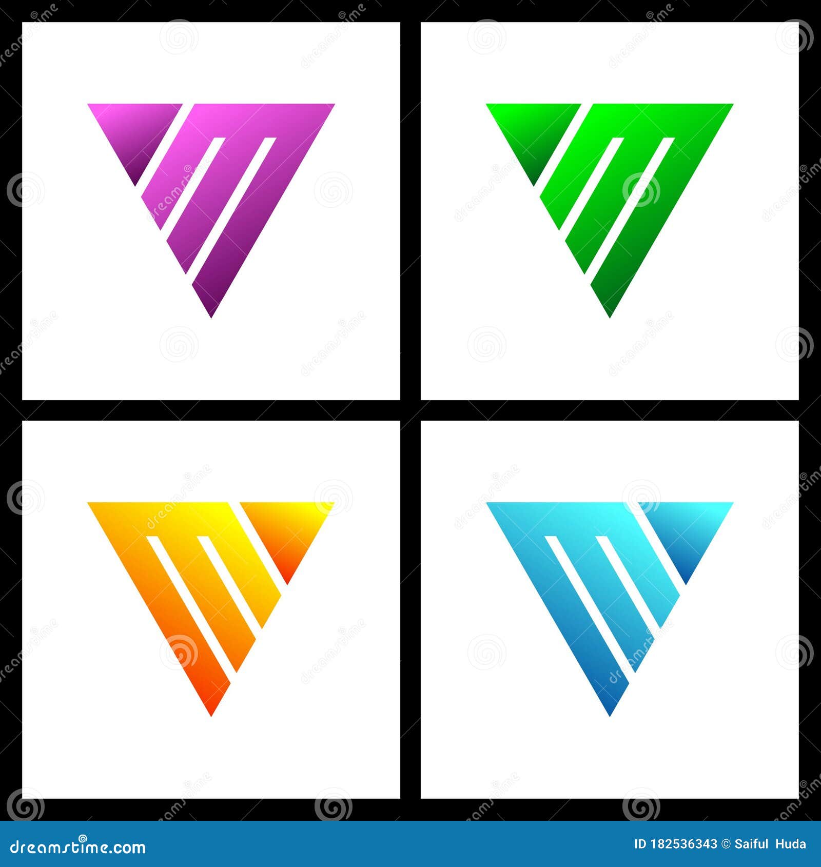 Set of Letter M Simple Logo Icon Design Vector. Stock Vector ...