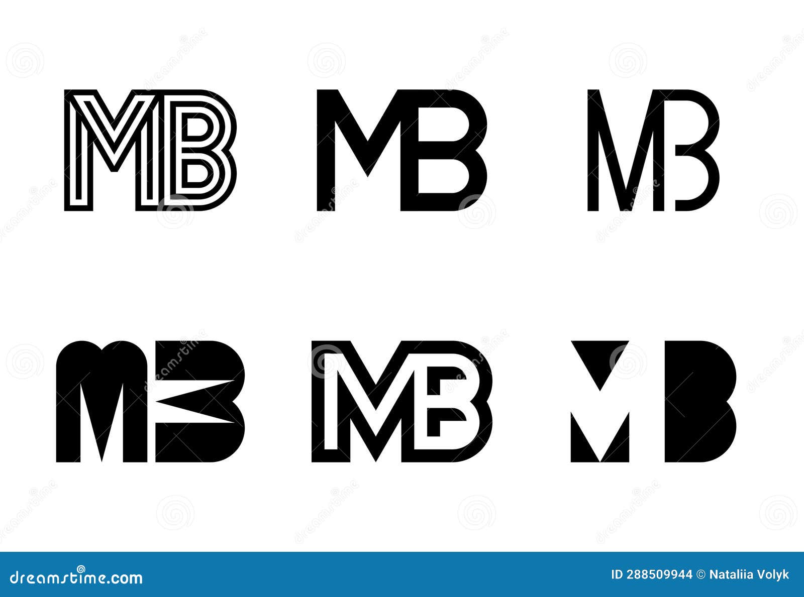 Set of letter MB logos stock vector. Illustration of emblem - 288509944