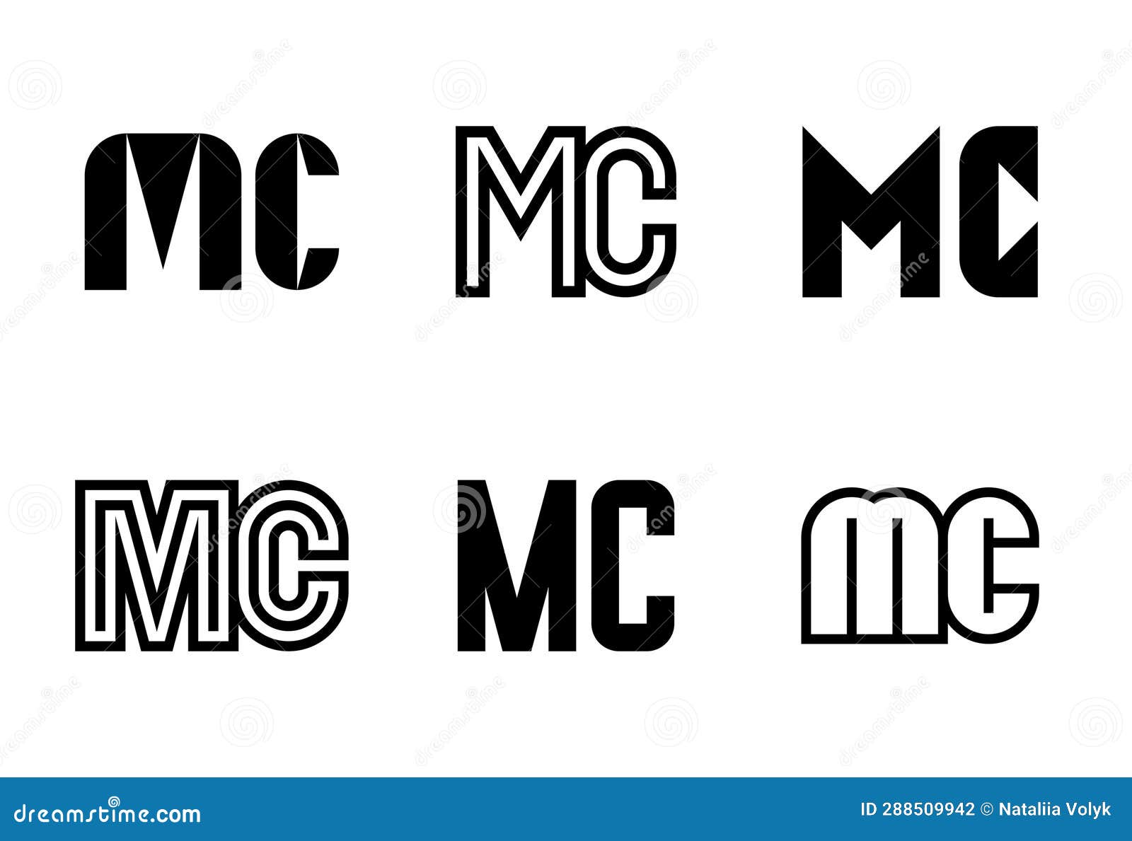 Set of letter MC logos stock vector. Illustration of circle - 288509942