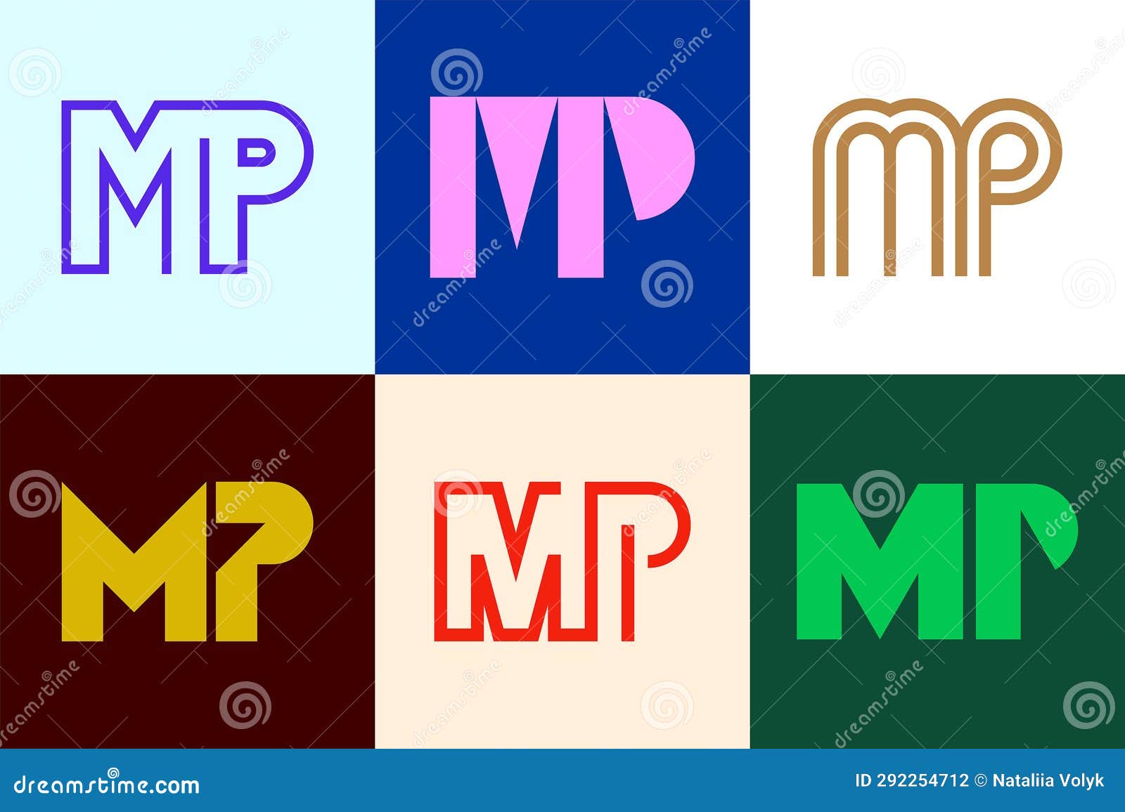 Set of letter MP logos stock illustration. Illustration of business ...
