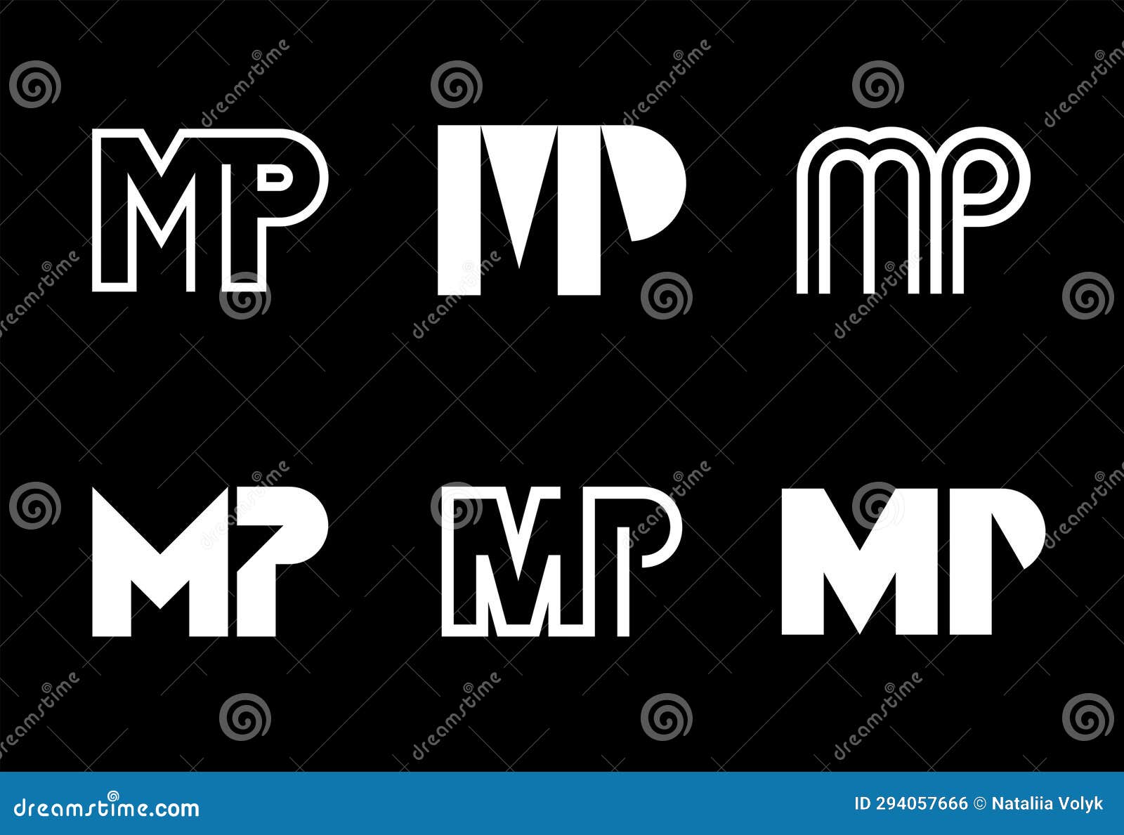 Set of letter MP logos stock vector. Illustration of flow - 294057666