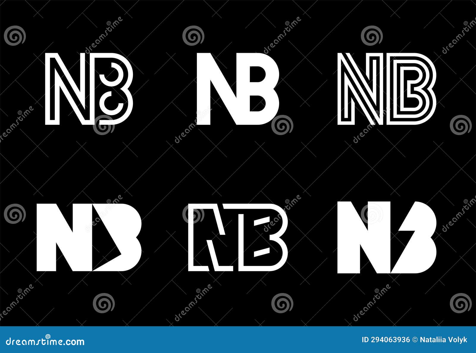 Set of letter NB logos stock vector. Illustration of concept - 294063936