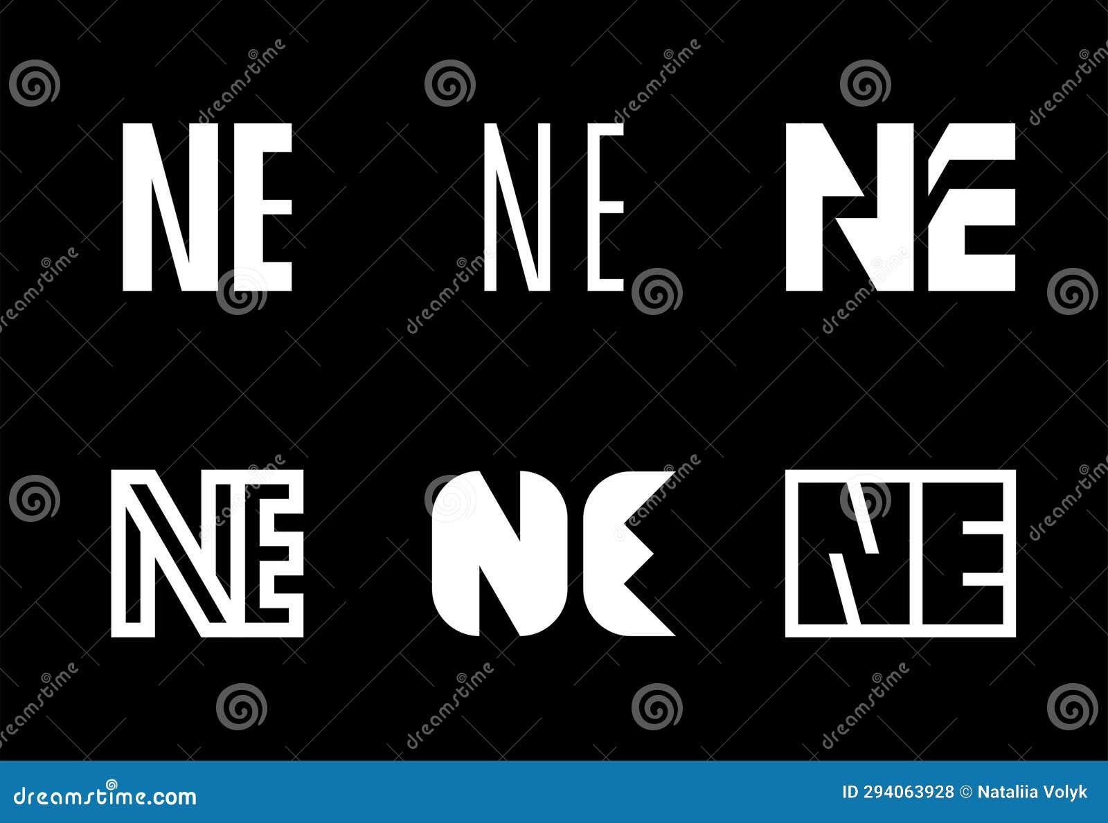 Set of letter NE logos stock vector. Illustration of logos - 294063928