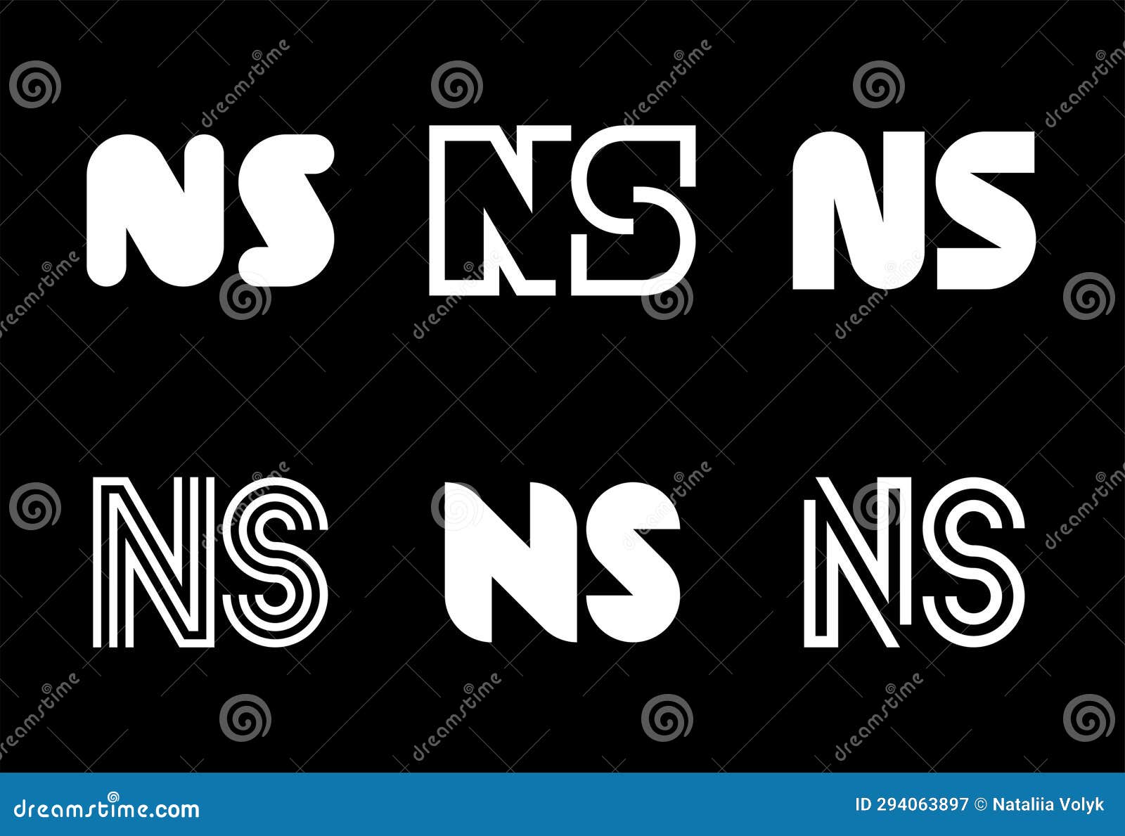 Set of letter NS logos stock vector. Illustration of brand - 294063897