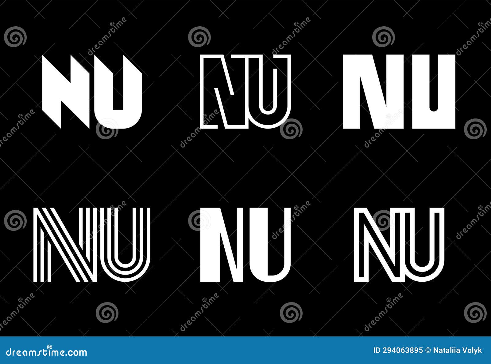 Set of letter NU logos stock vector. Illustration of identity - 294063895