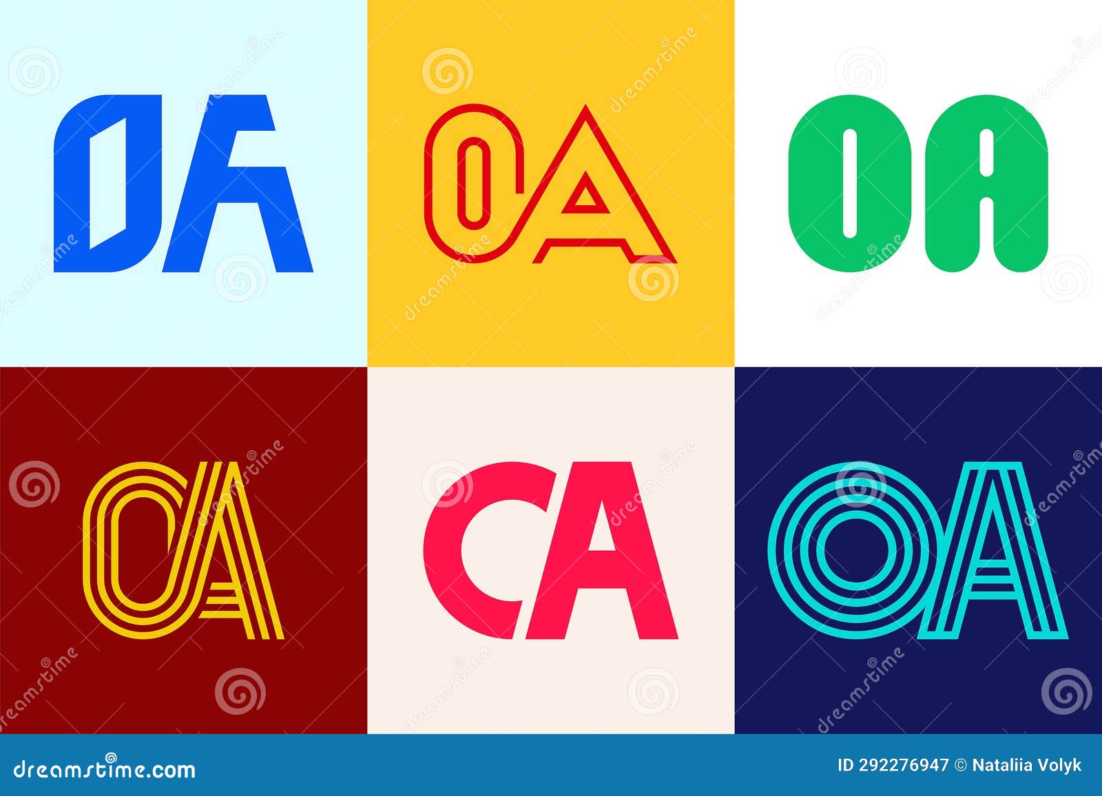 Set of letter OA logos stock illustration. Illustration of logo - 292276947