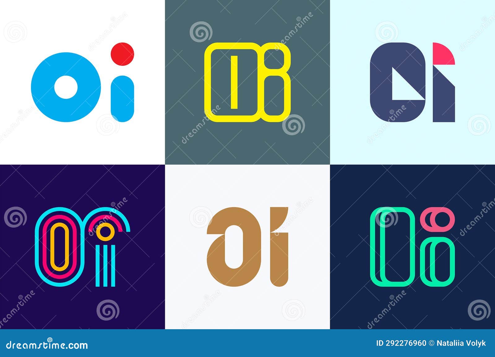 Set of letter OI logos stock vector. Illustration of element - 292276960