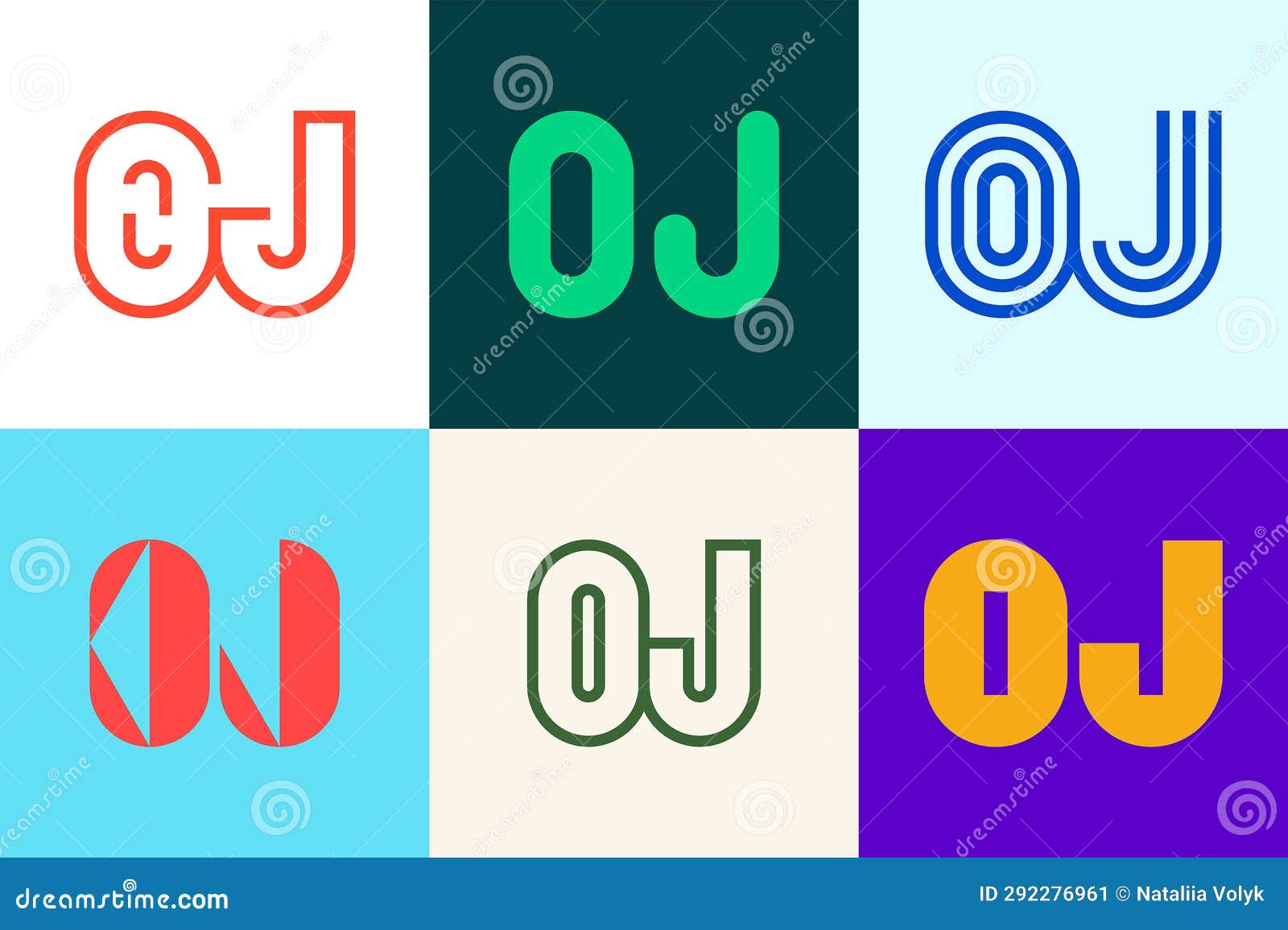 Set of letter OJ logos stock illustration. Illustration of button ...