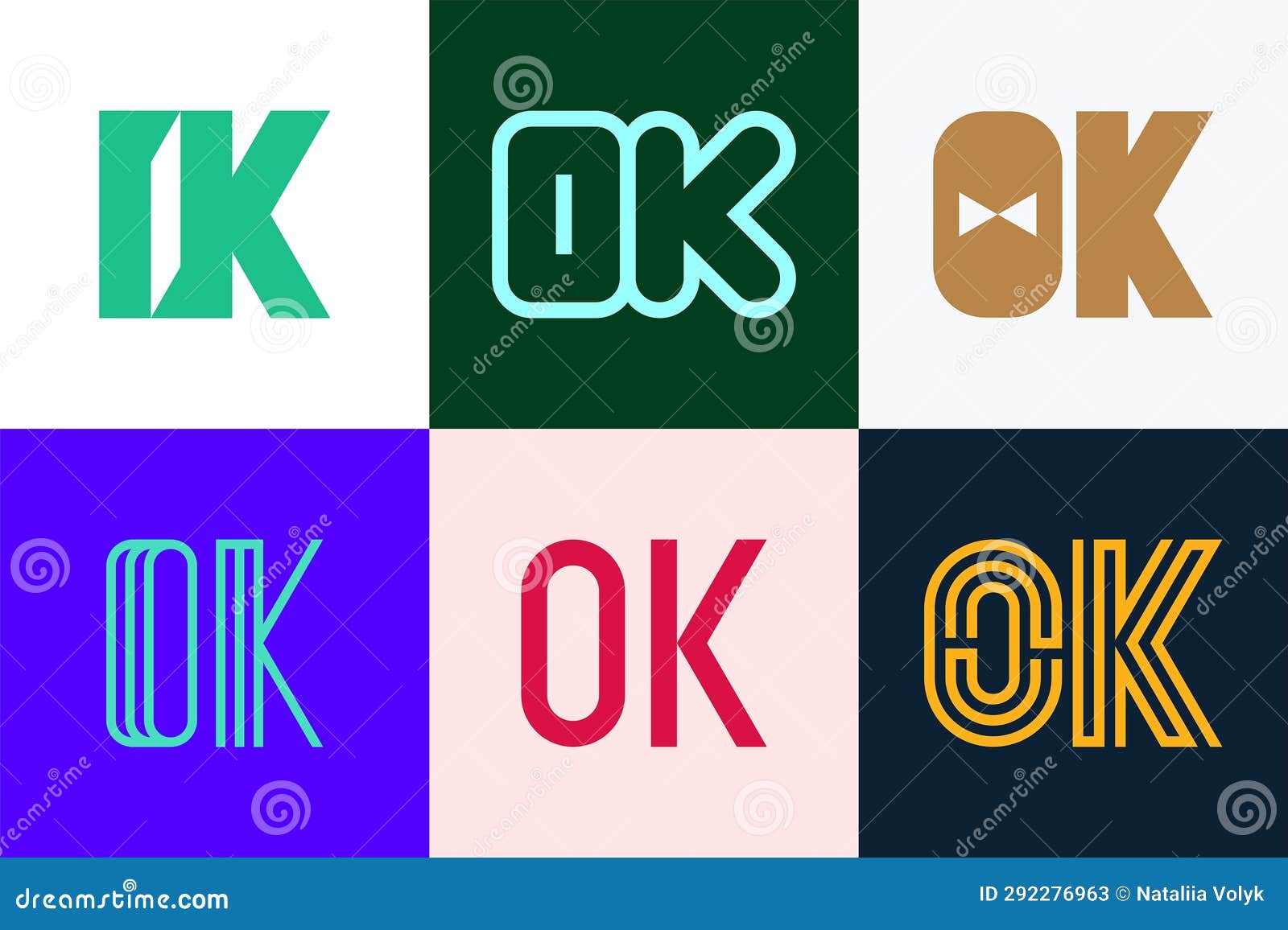 Set of letter OK logos stock illustration. Illustration of circle ...