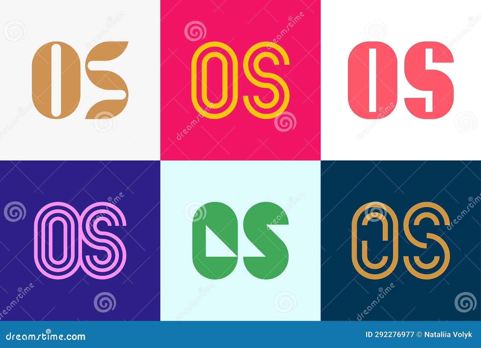 Set of letter OS logos stock vector. Illustration of flowing - 292276977
