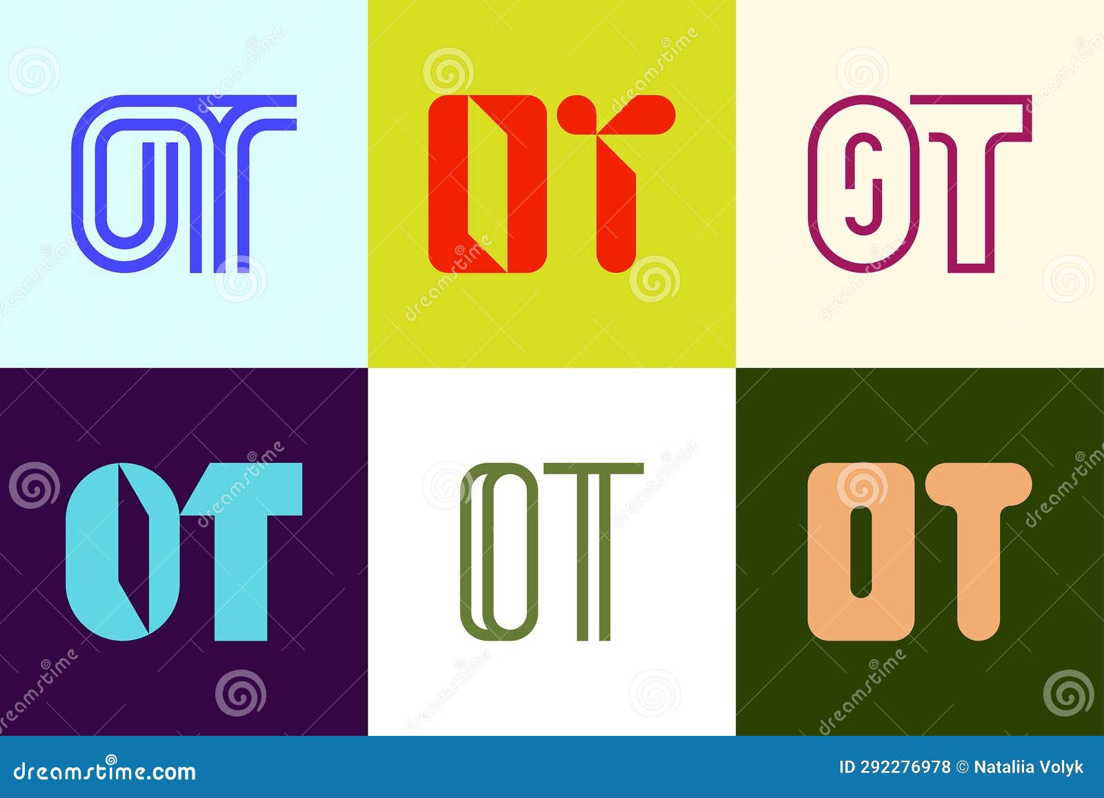 Set of letter OT logos stock illustration. Illustration of branding ...