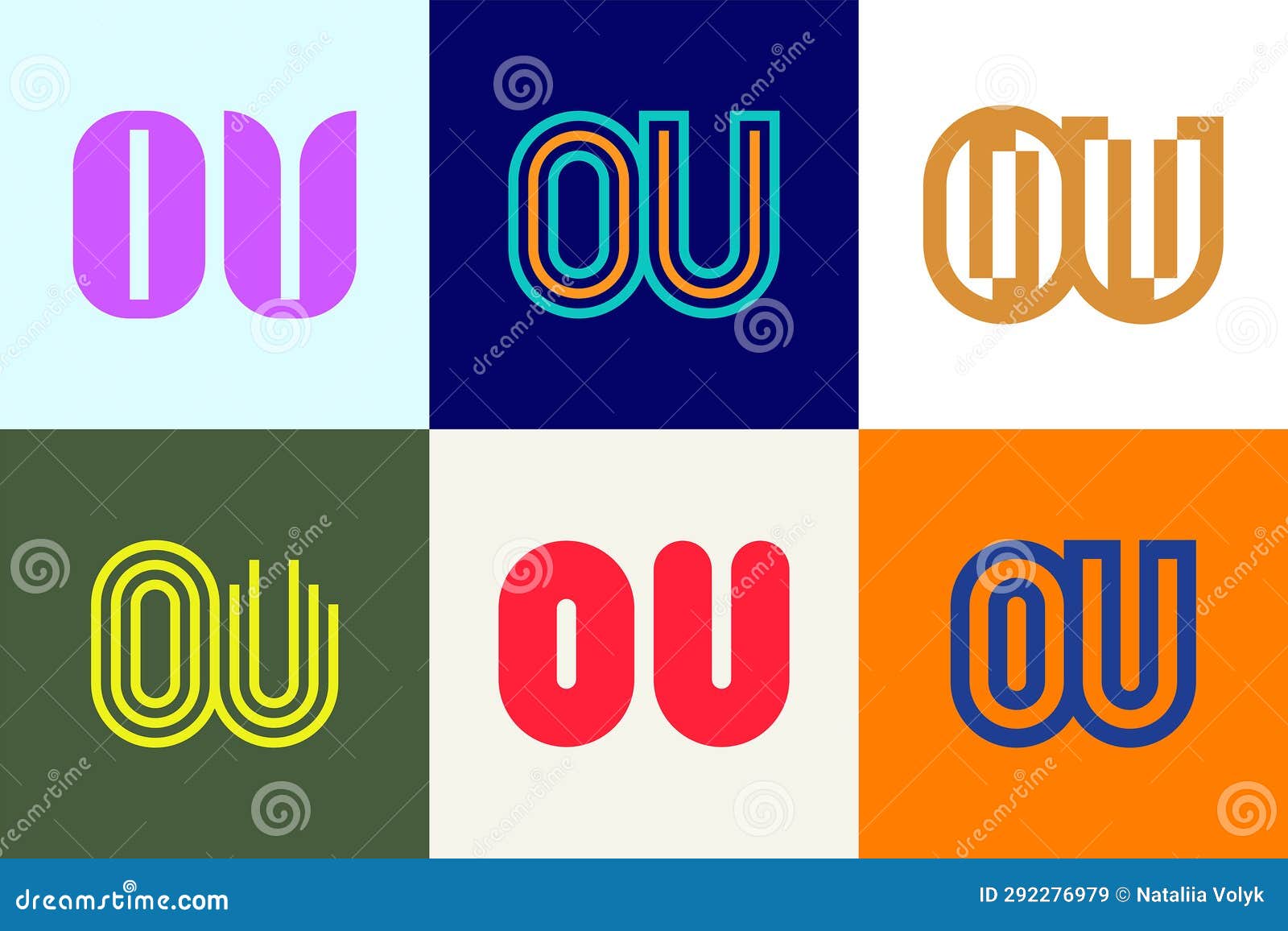Set of letter OU logos stock vector. Illustration of business - 292276979